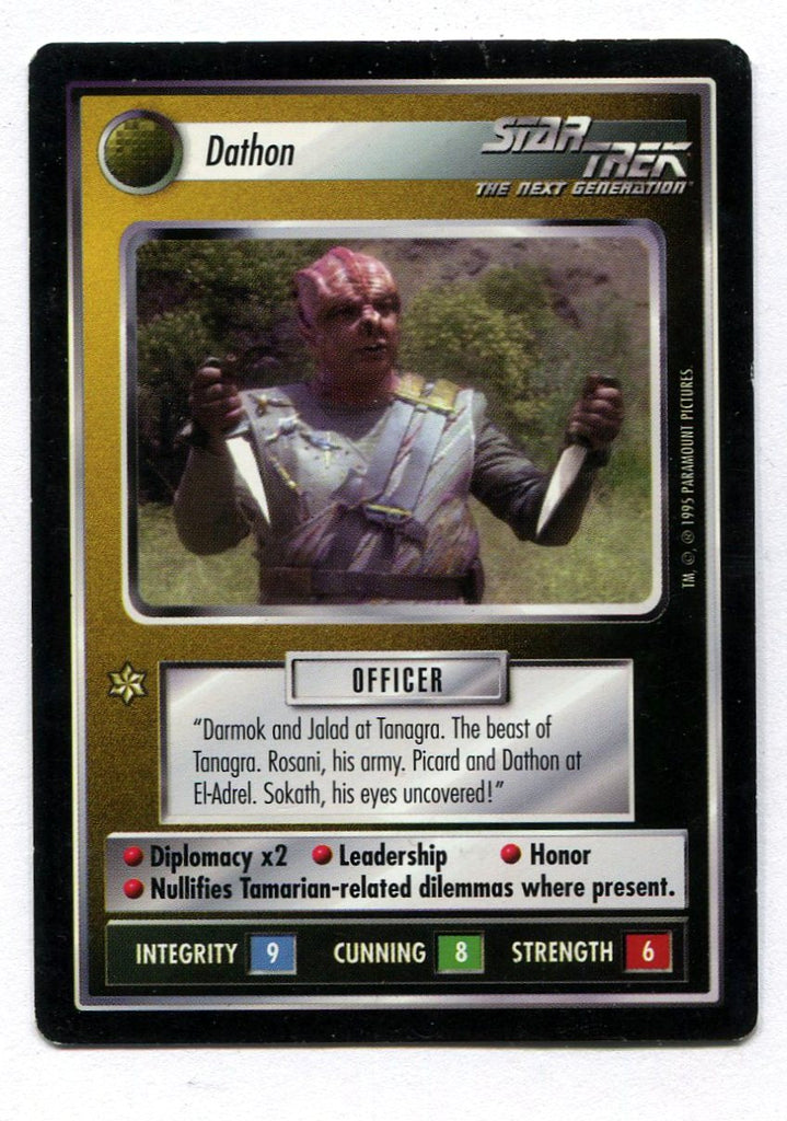 Star Trek CCG TCG Alternate Universe WB Black Border Dathon Card ...